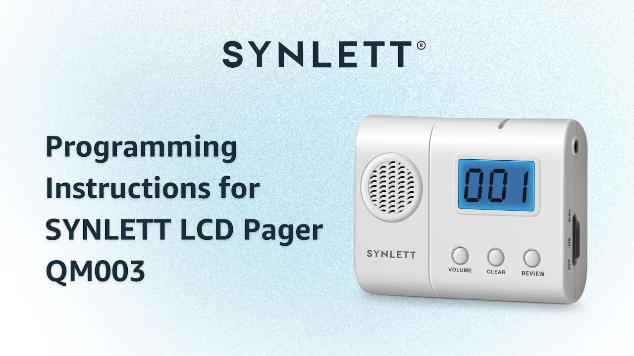 SYNLETT LCD Pager Portable QM003 Programming Instructions - YouTube