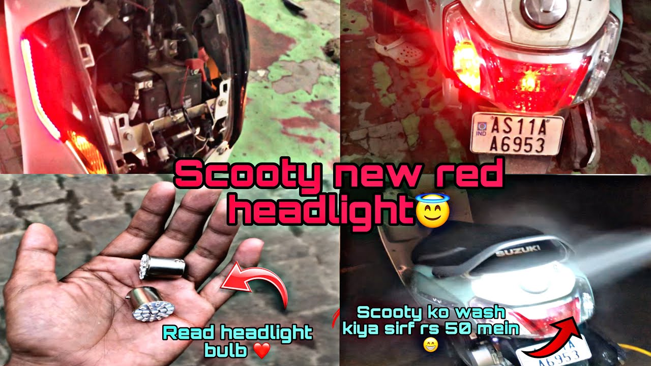 Access125 red headlight modified || scooty new headlight || Excuse me ...