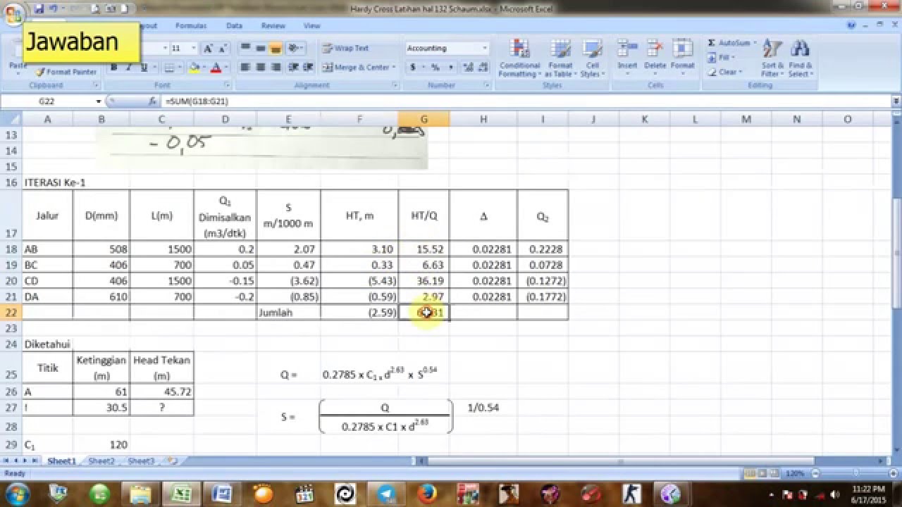 Soal dan Jawaban Ujian Mekanika Fluida dan Hidrolika II Metode Hardy ...