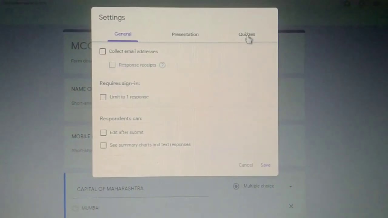 HOW TO CREATE MCQ IN GOOGLE FORM YouTube HOW TO CREATE MCQ IN GOOGLE FORM YouTube