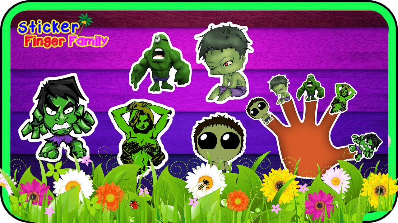 Hulk Sticker Finger Family Songs Nursery Rhymes BY Sticker Finger ...