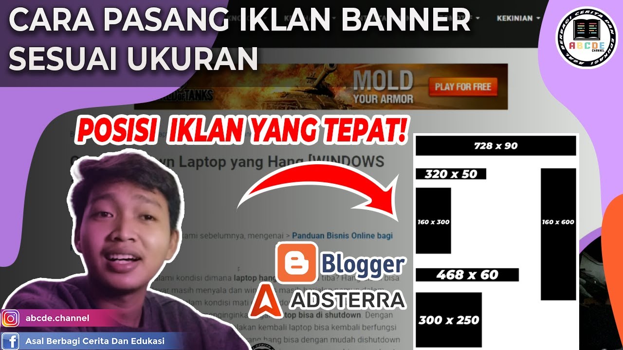 Cara Pasang Iklan Banner Adsterra Yang Tepat dan Sesuai Ukuran - YouTube