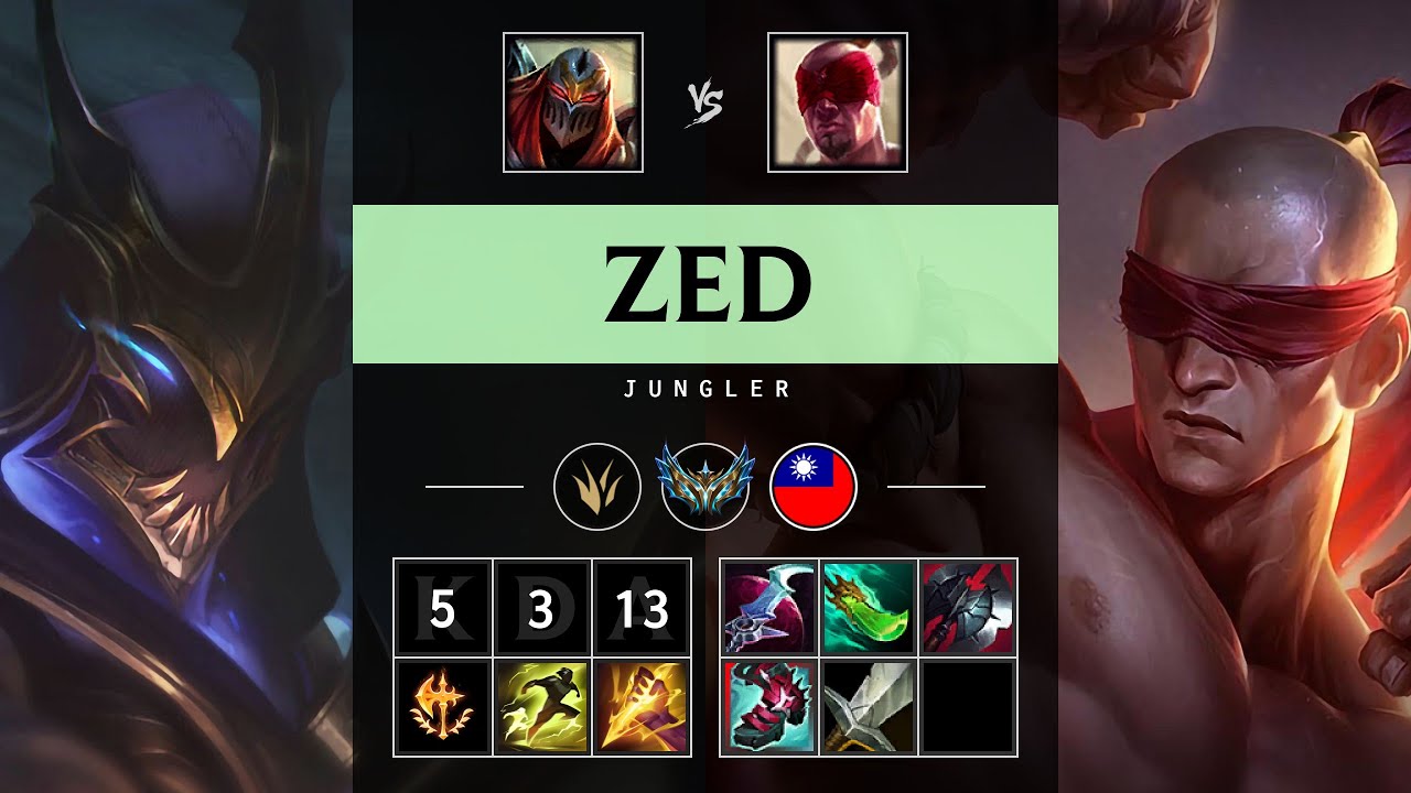 Zed Jungle vs Lee Sin - TW Challenger Patch 25.19 - YouTube