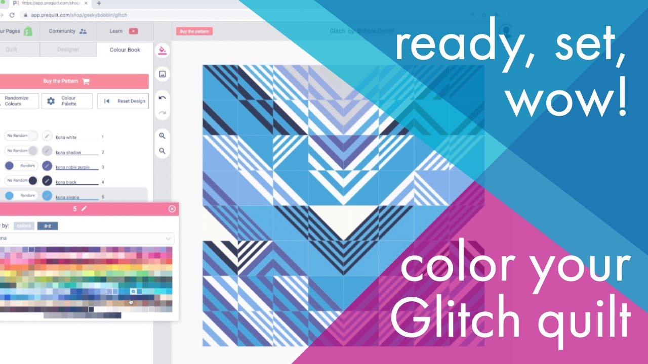 Don't waste fabric! Use Prequilt to audition colors for the Glitch ...