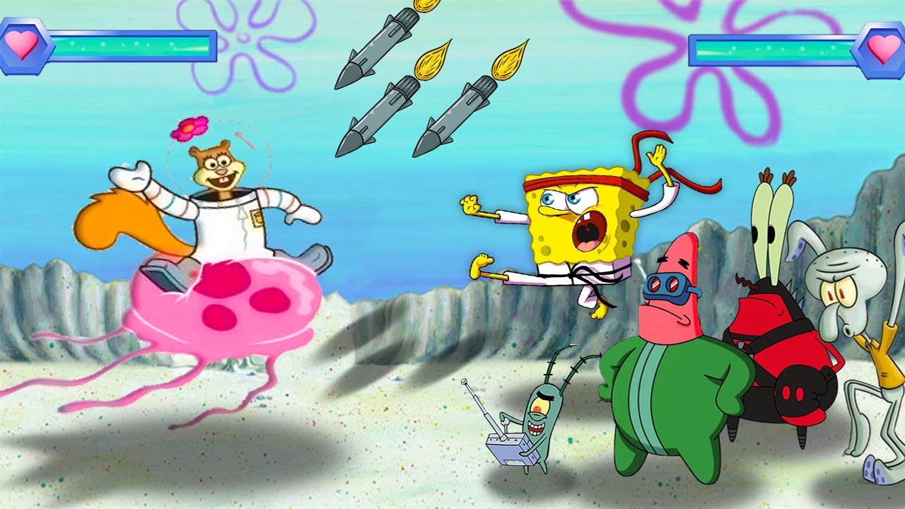 Reef Rumble Tournament -Sandy Cheeks vs Spongebob, Patrick, Mr Krabs ...