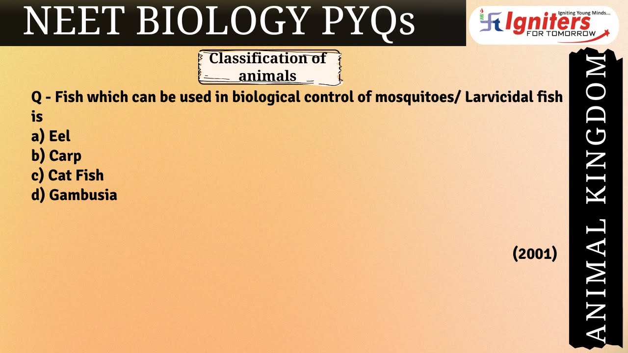 Fish which can be used in biological control of mosquitoes/ Larvicidal ...