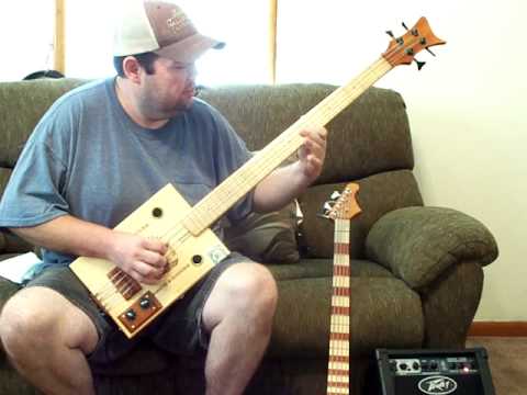 cigar box bass guitar, fretless - YouTube