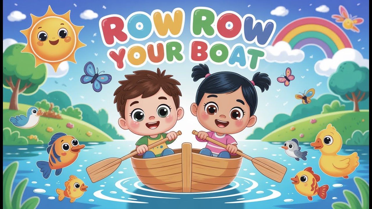 Row Row Your Boat | Fun Animated Nursery Rhyme for Kids | Sing Along ...