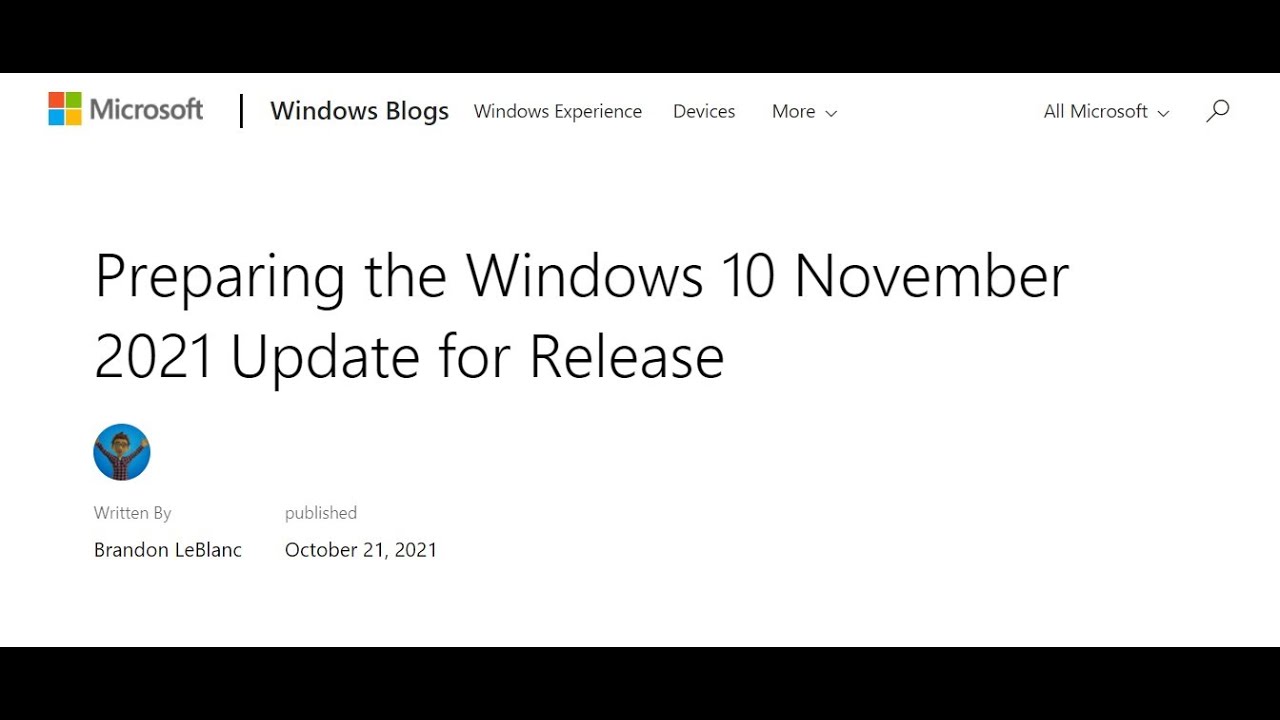 Windows 10 November 2021 Update - YouTube