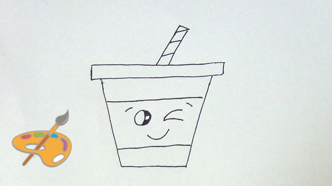 Kako se crta čaša | Как нарисовать стакан | How to draw a cartoon glass ...