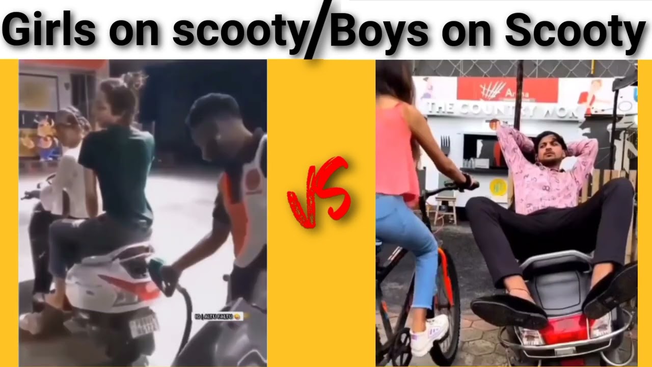 Girls On scooty 🛵 Vs Boys on scooty 🤪🤣(Me_Meme) #meme - YouTube