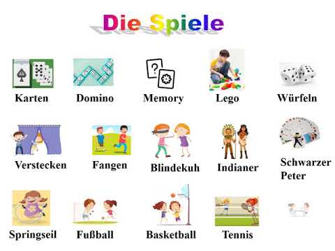 Die Spiele l the games l أسماء الألعاب باللغة الألمانية - YouTube