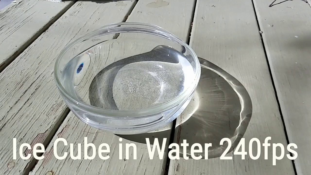 Ice Cube in Water, 240fps Slow Motion - YouTube