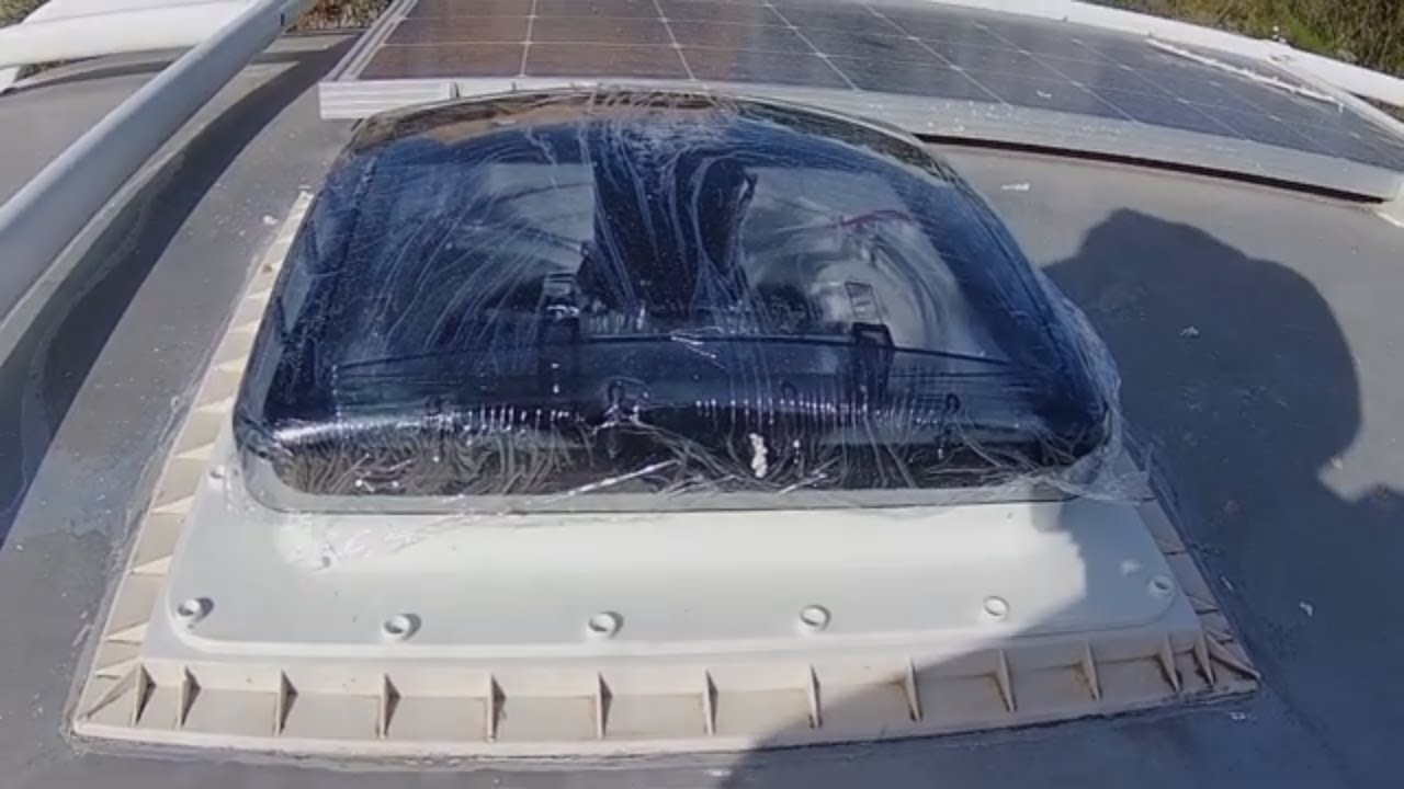 How to fit a Motorhome skylight with an electric fan in a larger hole.# ...