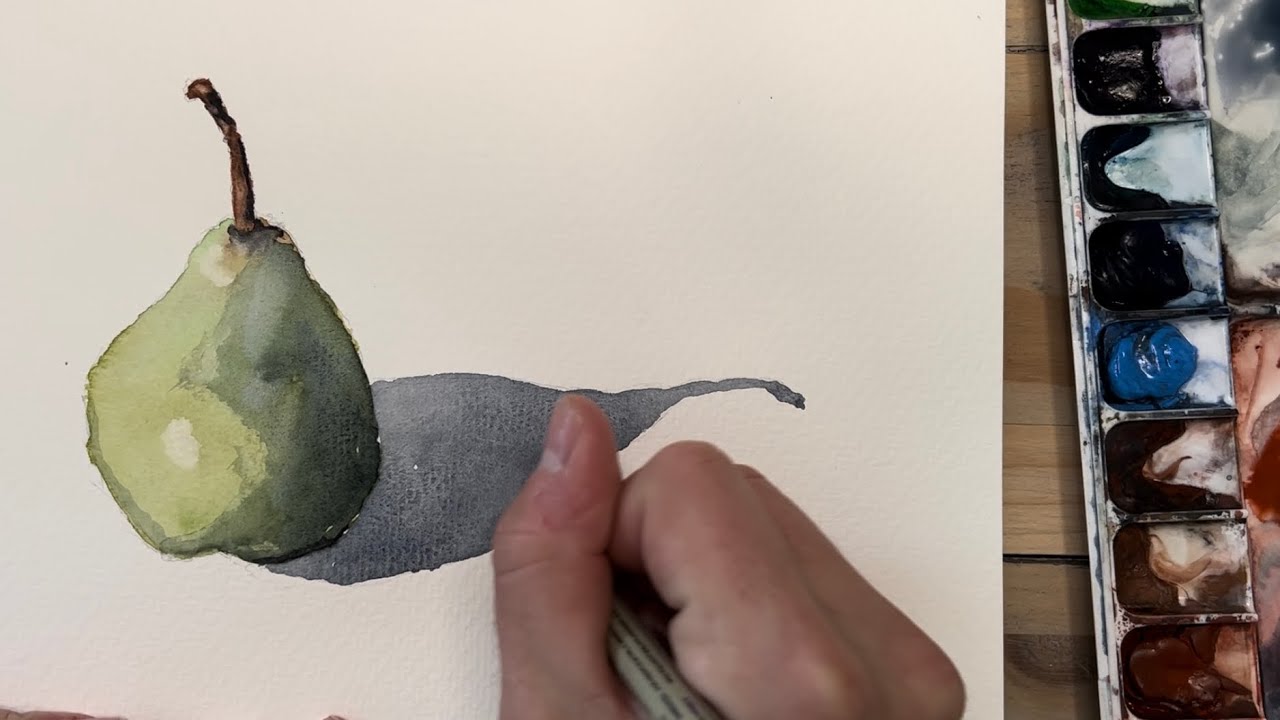 Don’t miss! Easy Pear Watercolor painting ANYONE can make! - YouTube