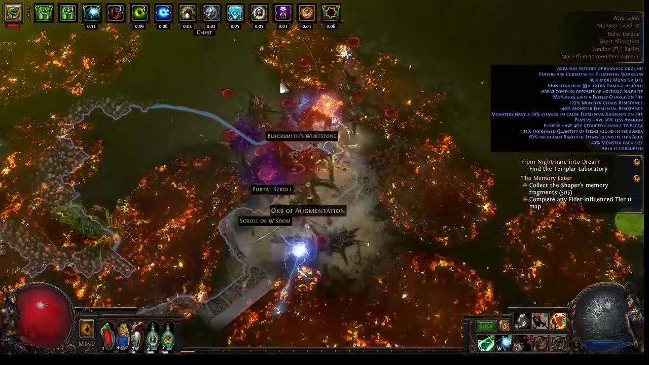 The "afk block gladiator": minus 40 block T14 acid lakes map - YouTube