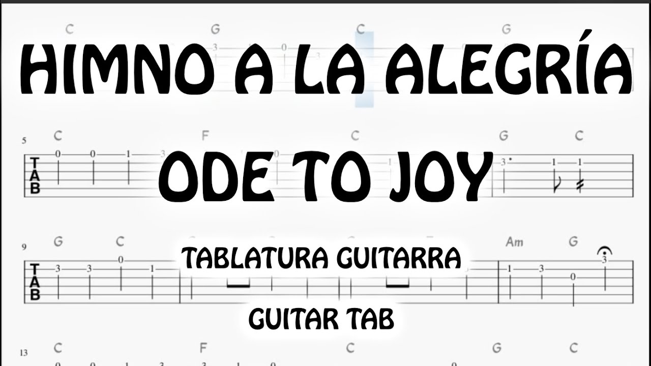 Ode to Joy - Himno a la alegría - [guitar TAB] - YouTube