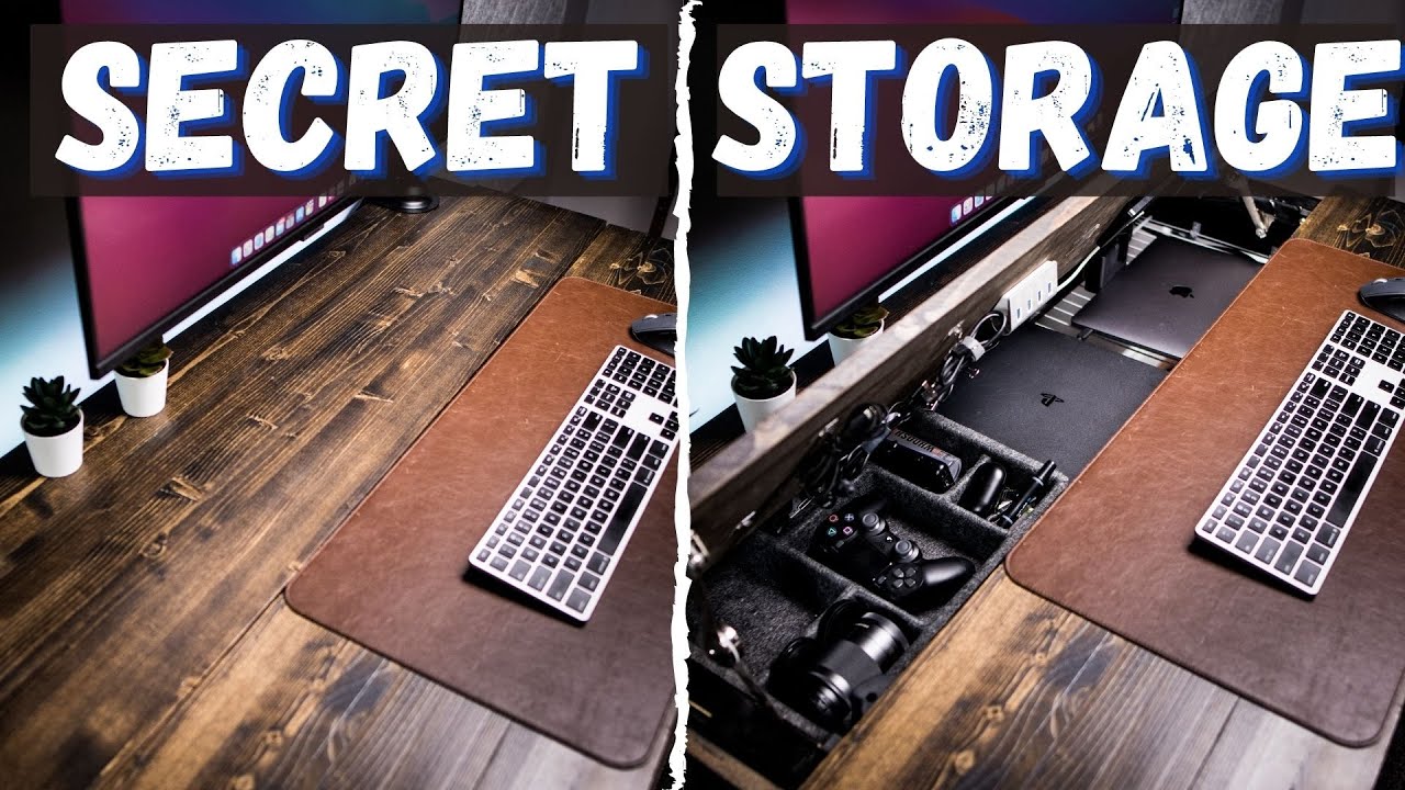 The CLEANEST DIY desk set-up - YouTube