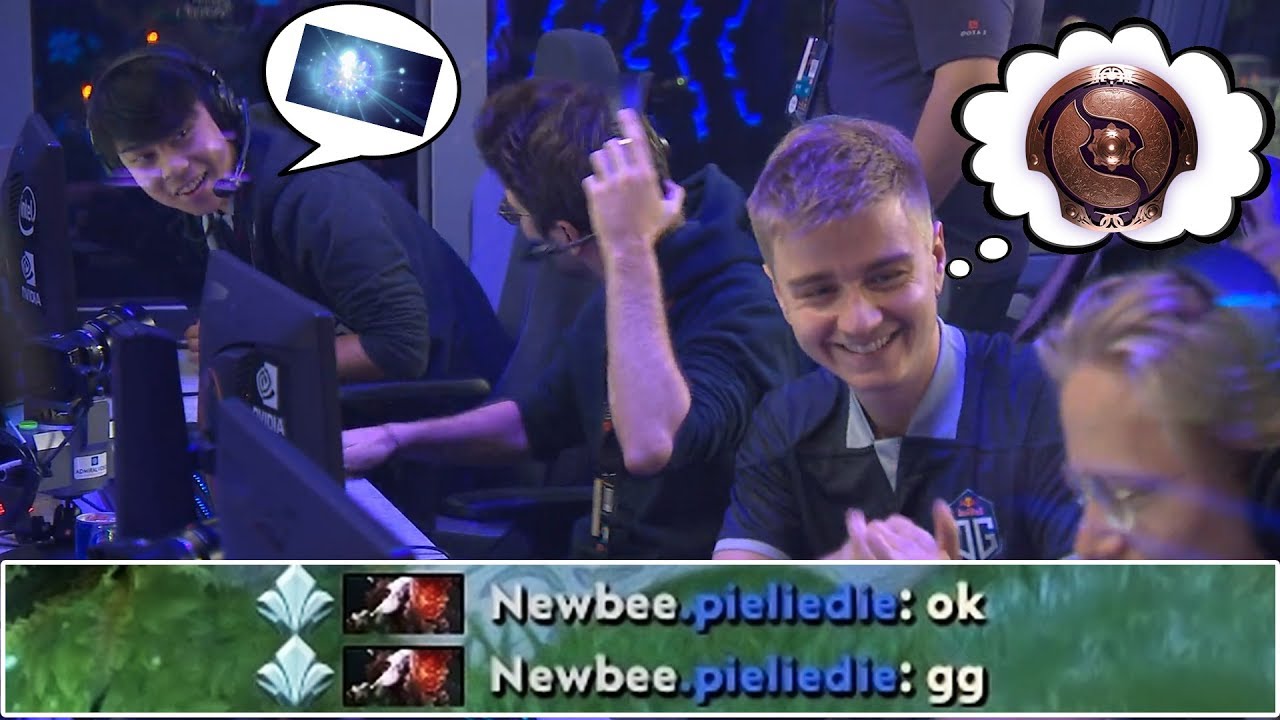 OK GG Says it all - OG vs NEWBEE Game 1 - MAIN EVENT TI 9 DOTA 2 - YouTube