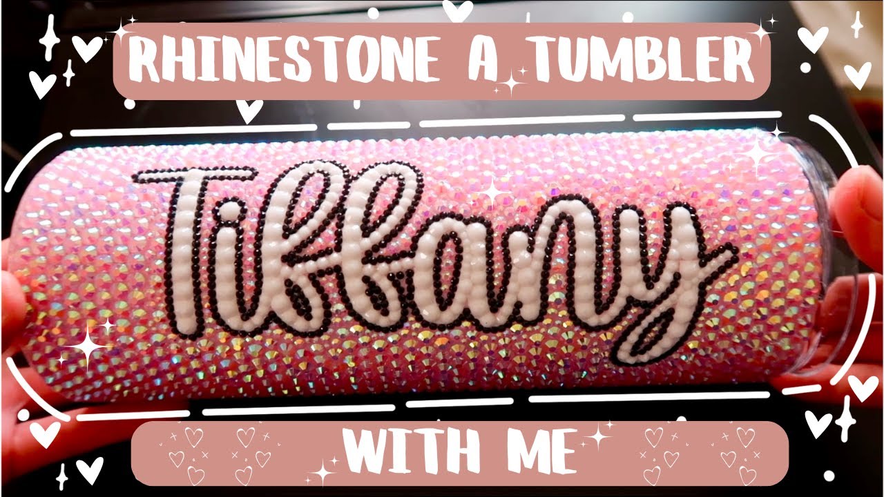 Rhinestone With Me | Adding The Outline | Custom Name White And Pink ...