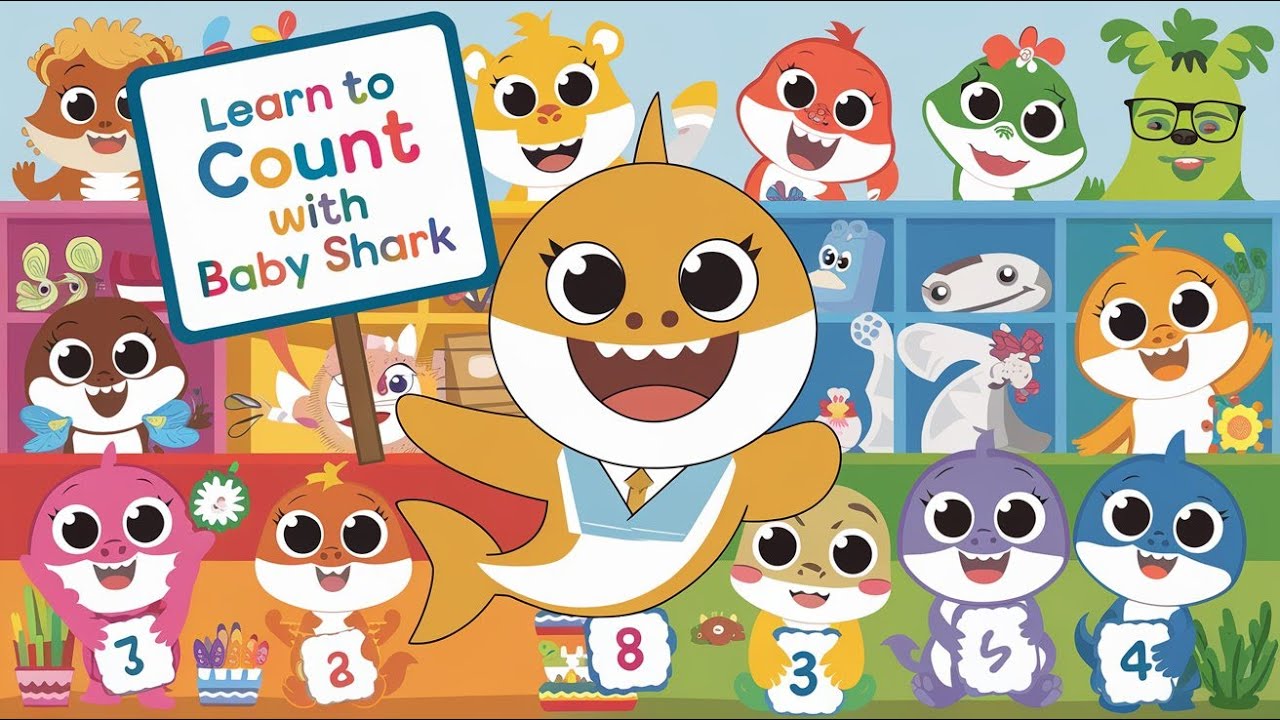 Ten Little Fish 🐠 and Baby Shark 🦈 Children's Songs Counting Song - YouTube