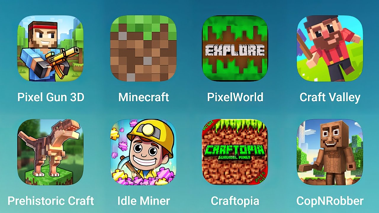 Pixel Gun 3D, Minecraft, PixelWorld, Craft Valley, Prehistoric Craft ...