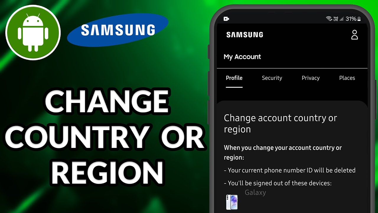 How To Change Your Samsung Account Country Or Region - YouTube