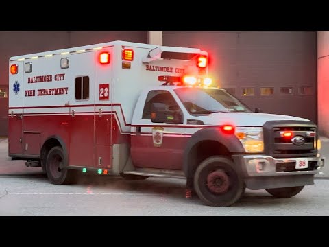 Baltimore City Fire Department Ambulance 23 Responding to a medical 12 ...