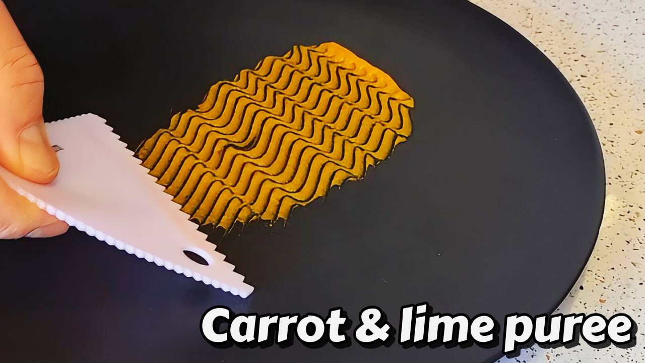 Caramelized carrot and lime puree #cooking #recipe #plating - YouTube