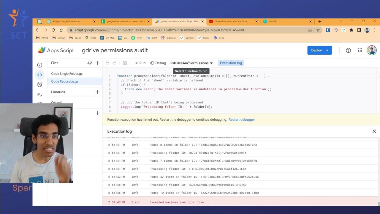 Pair Programming Google App Scripts with ChatGPT - Google Drive Permissions Audit - Part 2 - YouTube