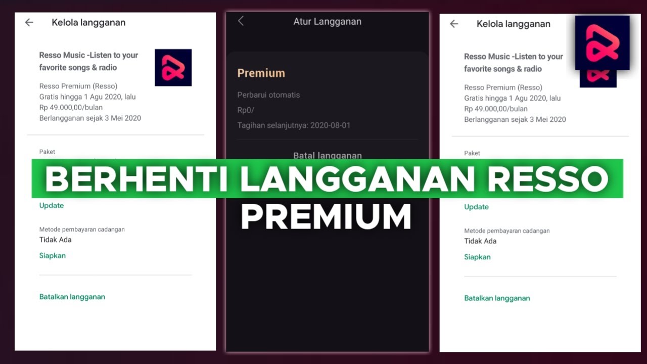 Cara Berhenti Langganan Resso Premium - YouTube