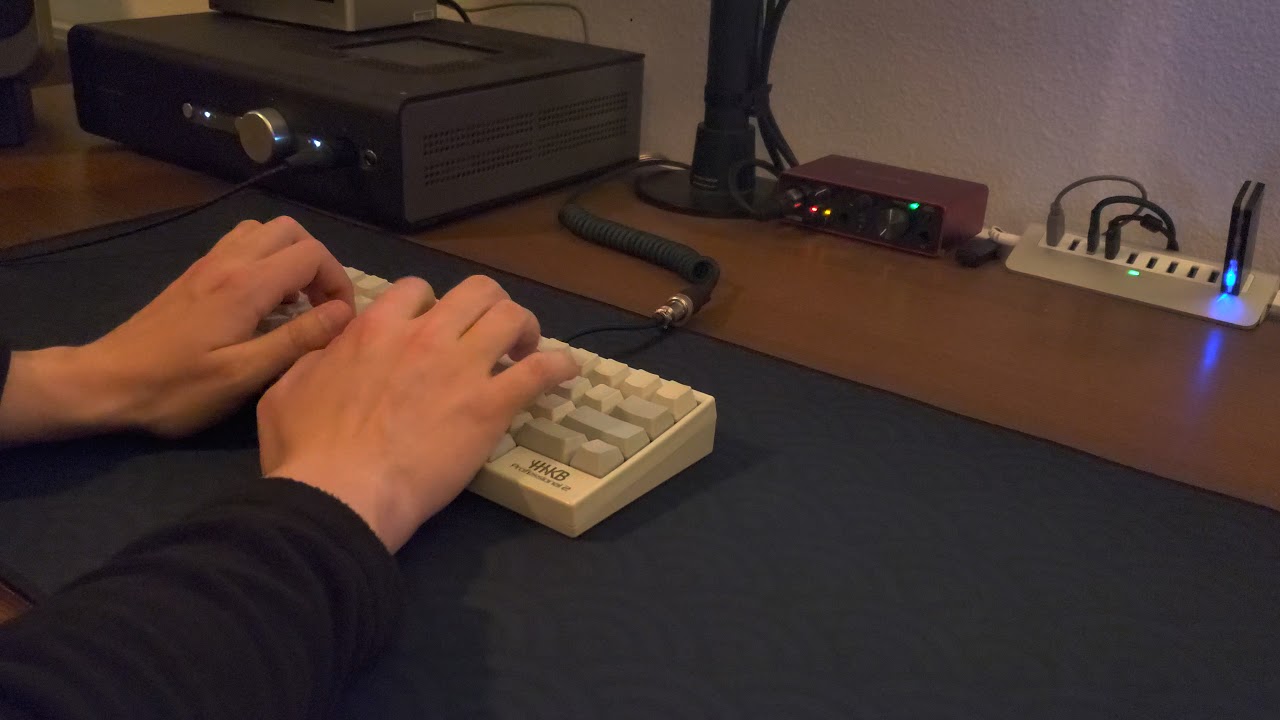 HHKB Pro 2 with 55g domes Typing Sounds - YouTube