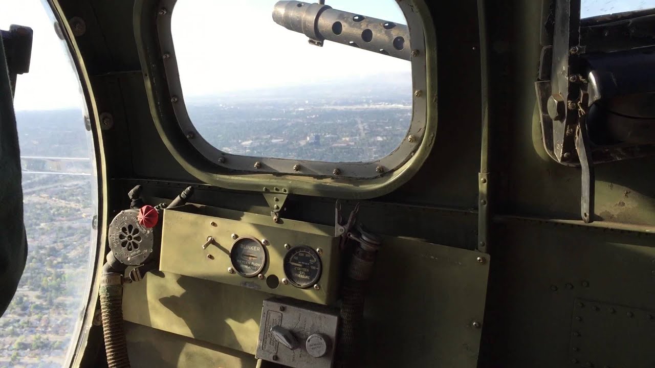 B-17 nose gunner - my father in the seat. - YouTube