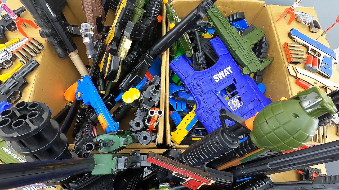 Large two Boxes of Toy Rifles, Different Weapons and İnternetsin Gun ...