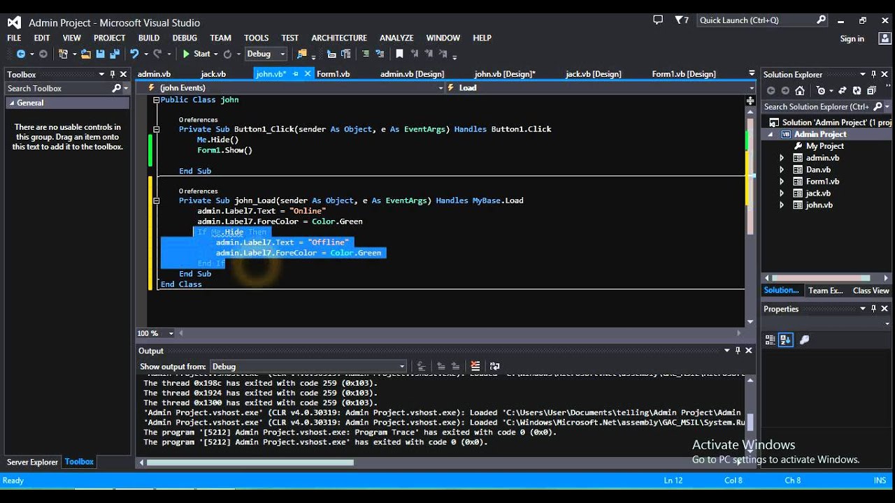 Visual Basic Making Admin : Offline - Online Labels #2 - YouTube