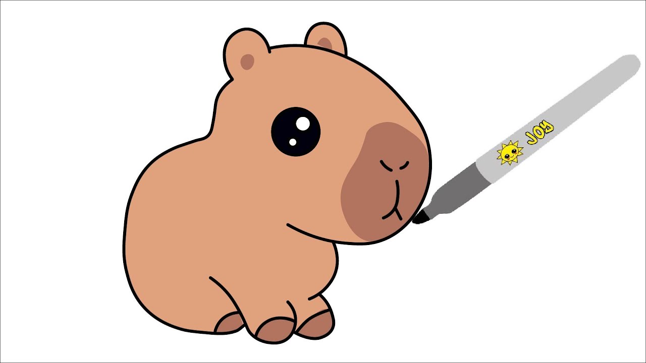 Como dibujar una CAPIBARA kawaii paso a paso | Dibujo de capybara fácil ...