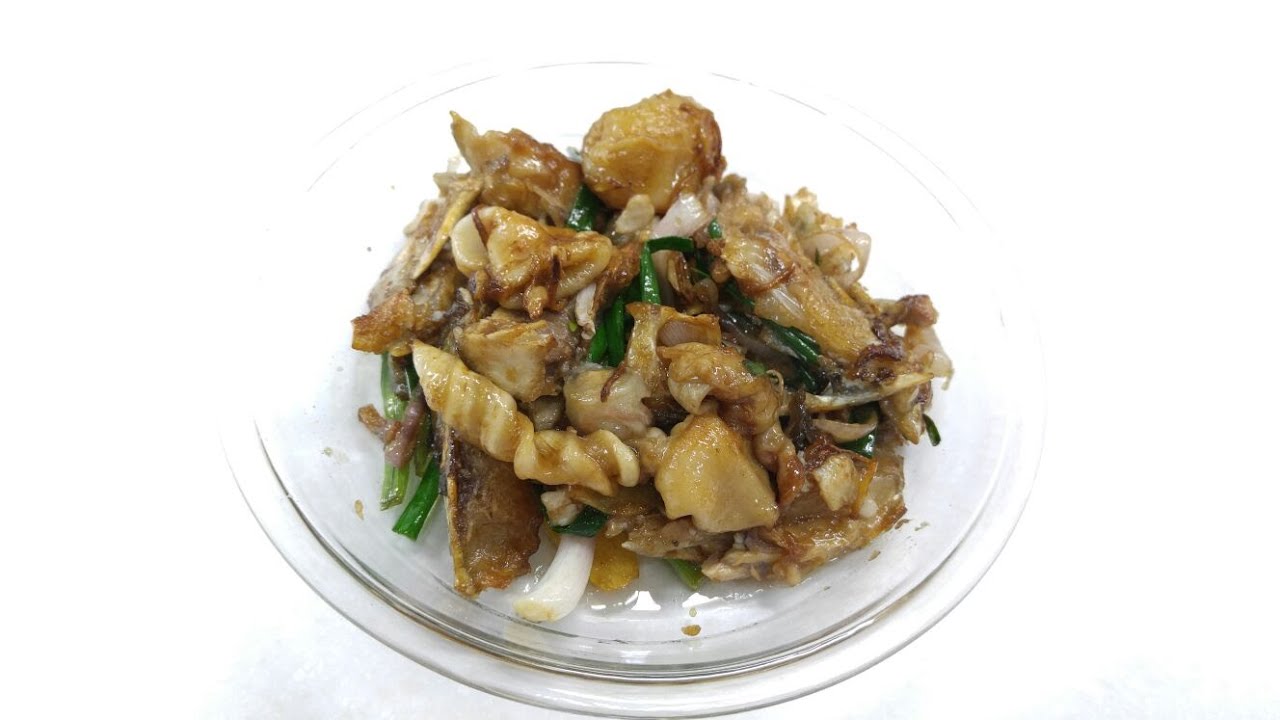 本土派廚房: 豉油皇薑葱魚頭魚卜 (魚鰾) YummyYumBlog: Fried Fish Head and Bladder in Soy ...