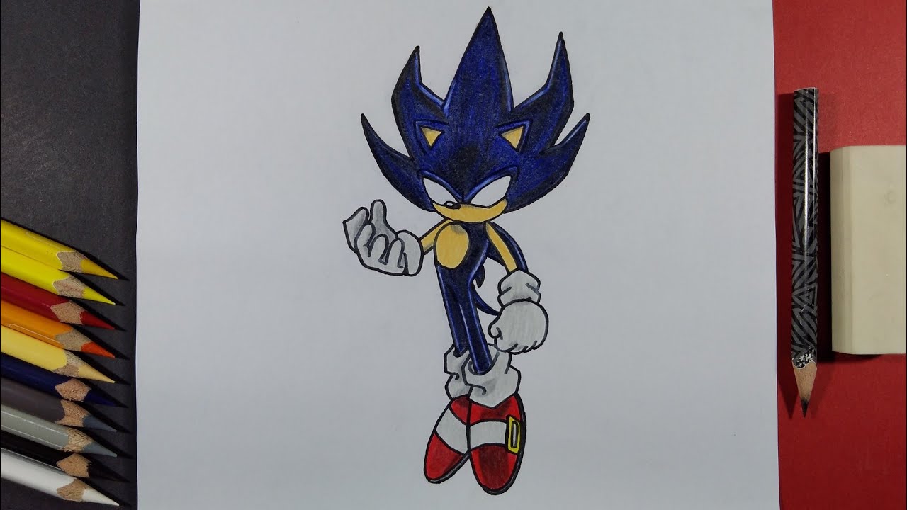Dibujando a Dark Super Sonic | Sonic X | Drawing Dark Super Sonic - YouTube