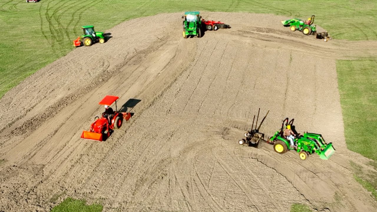 Moving A Mountain! 5 Compact Tractors Tackle Huge Mound! - YouTube