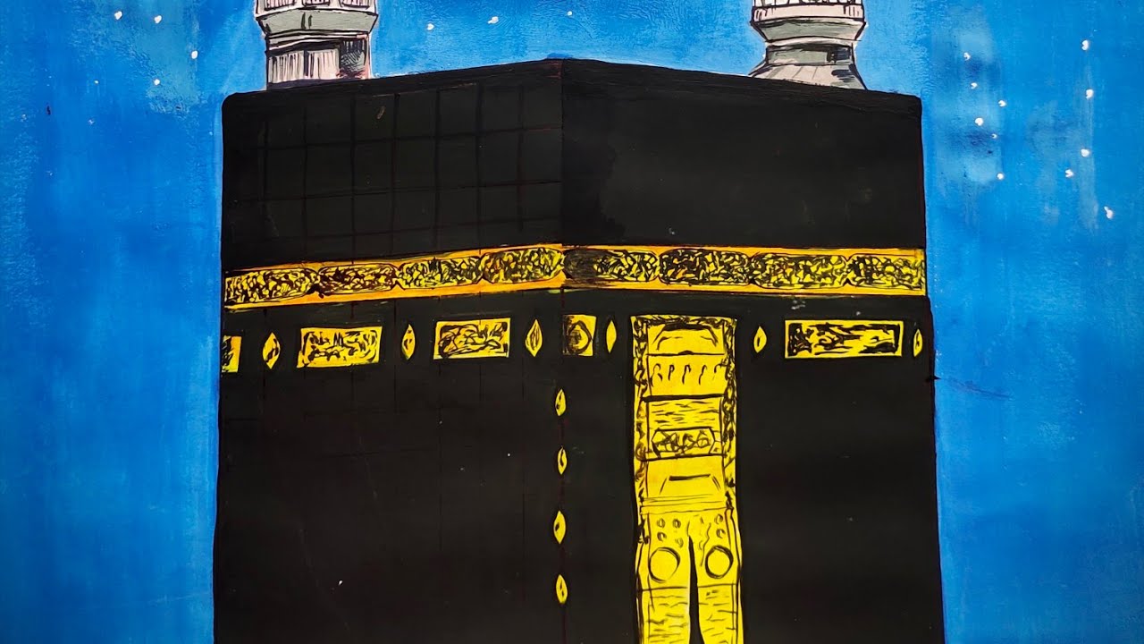 Drawing and Painting of Kaba Shareef ।। Full tutorial for beginners by ...
