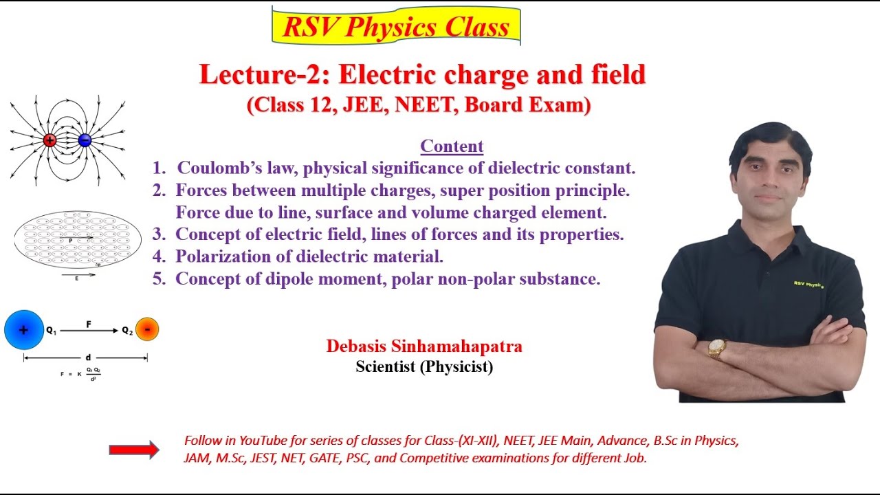 Lecture 2| Electric charge and field |Class 12 JEE NEET by RSV Physics ...