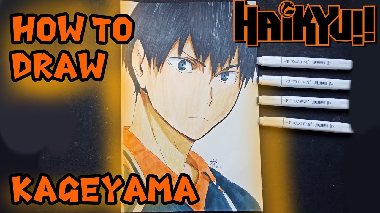 how to draw Kageyama Tobio (haikyuu) -acee mangaoil - YouTube