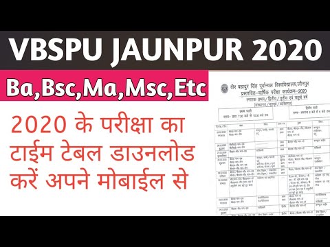 VBSPU Exam Scheme 2020 | VBSPU time table 2020 | Ba Bsc B.com Exam Date ...