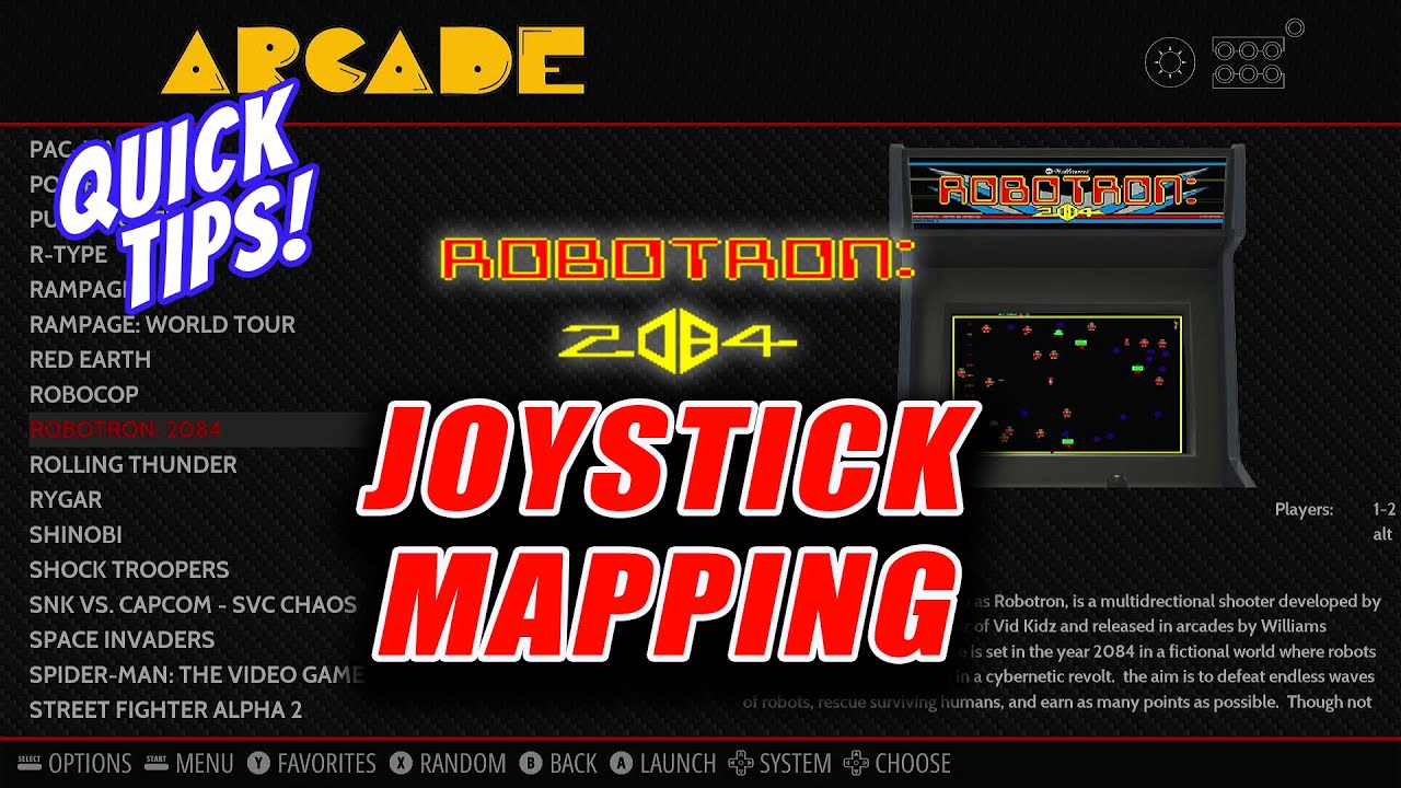 HOW TO Setup ROBOTRON Joystick Mapping On your Multicade! - YouTube