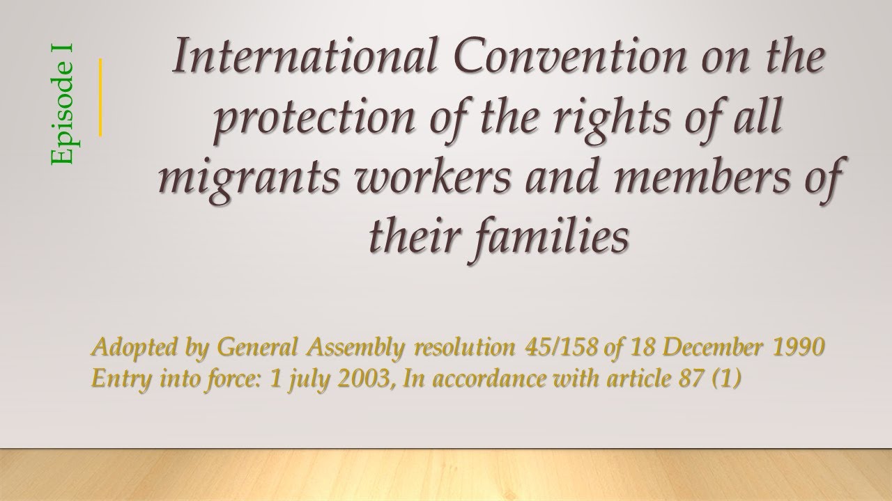 International Convention on the protection of the rights of all ...