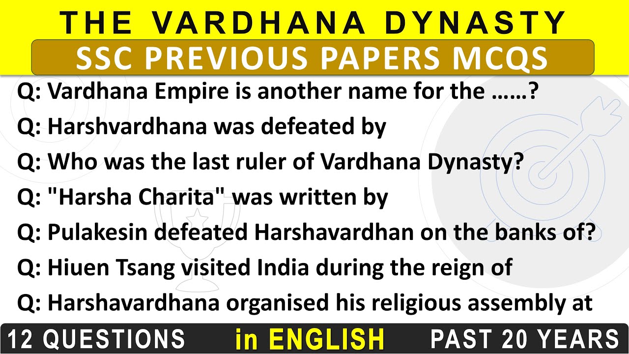 The Vardhana Dynasty | Ancient History|SSC Previous Year Questions ...