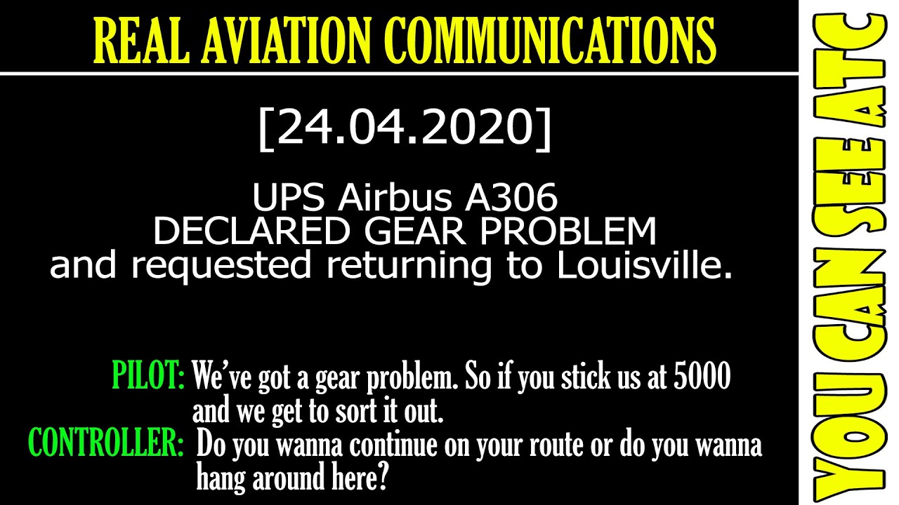 (Real ATC) UPS Airbus A306 DECLARED GEAR PROBLEM and requested ...