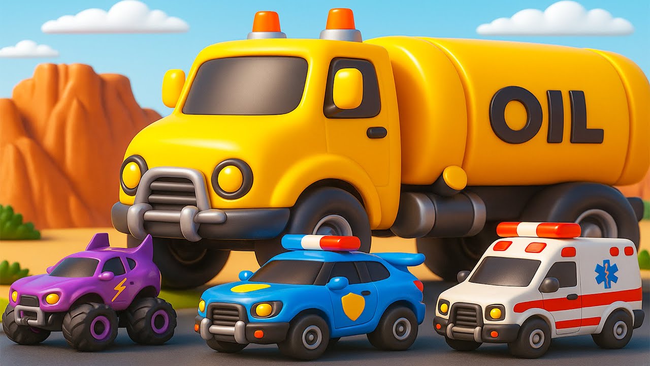 Highway Rescue Scene | Oil Truck, Police Car, and Ambulance 🚨🚚🚓💨 | Cars ...
