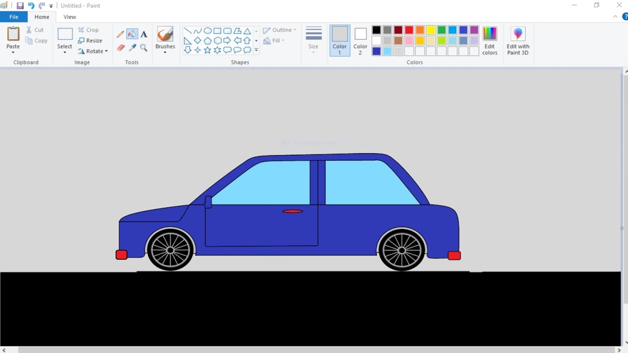 how to draw car in mspaint | mspaint me car kaise banaye - YouTube