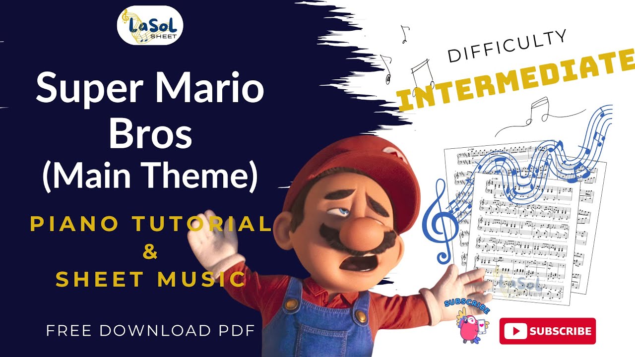 SUPER MARIO BROS (MAIN THEME) | PIANO TUTORIAL & SHEET MUSIC (FREE ...
